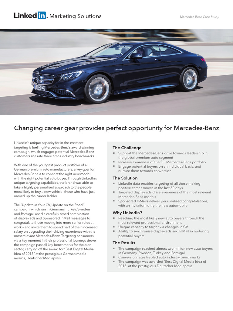 Mercedes-Benz LinkedIn Campaign Success | PDF | Mercedes Benz | Linked In