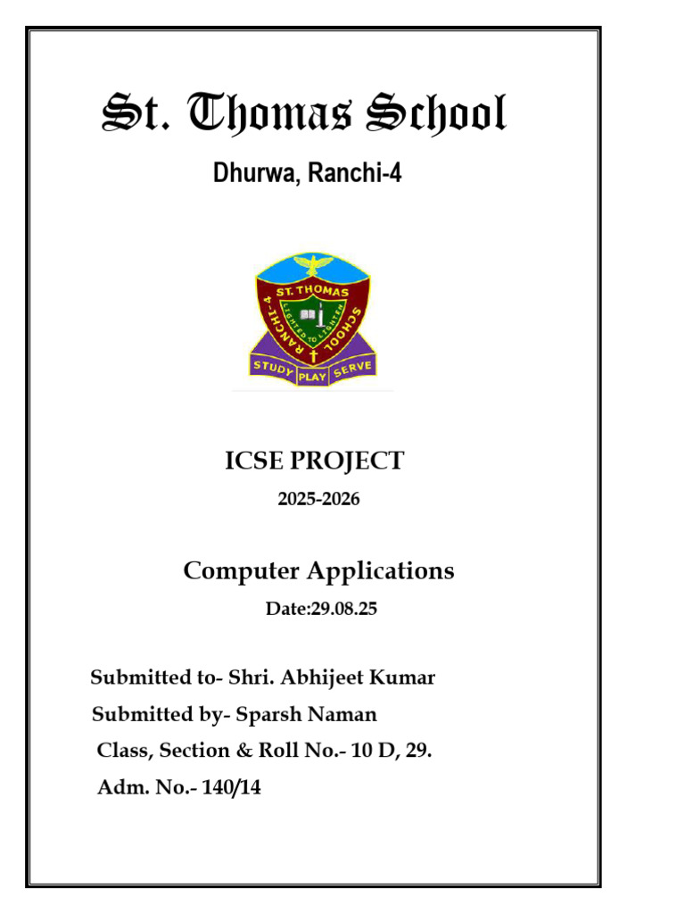 Project Cover Page1 | PDF