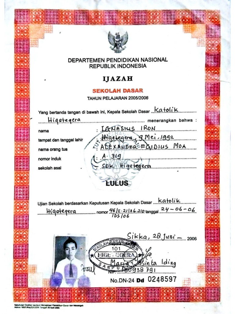 Scan Ijazah SD | PDF