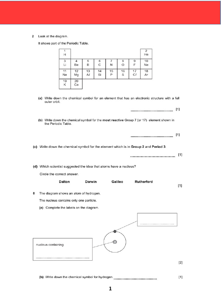 Science - Checkpoint Exercises. | PDF