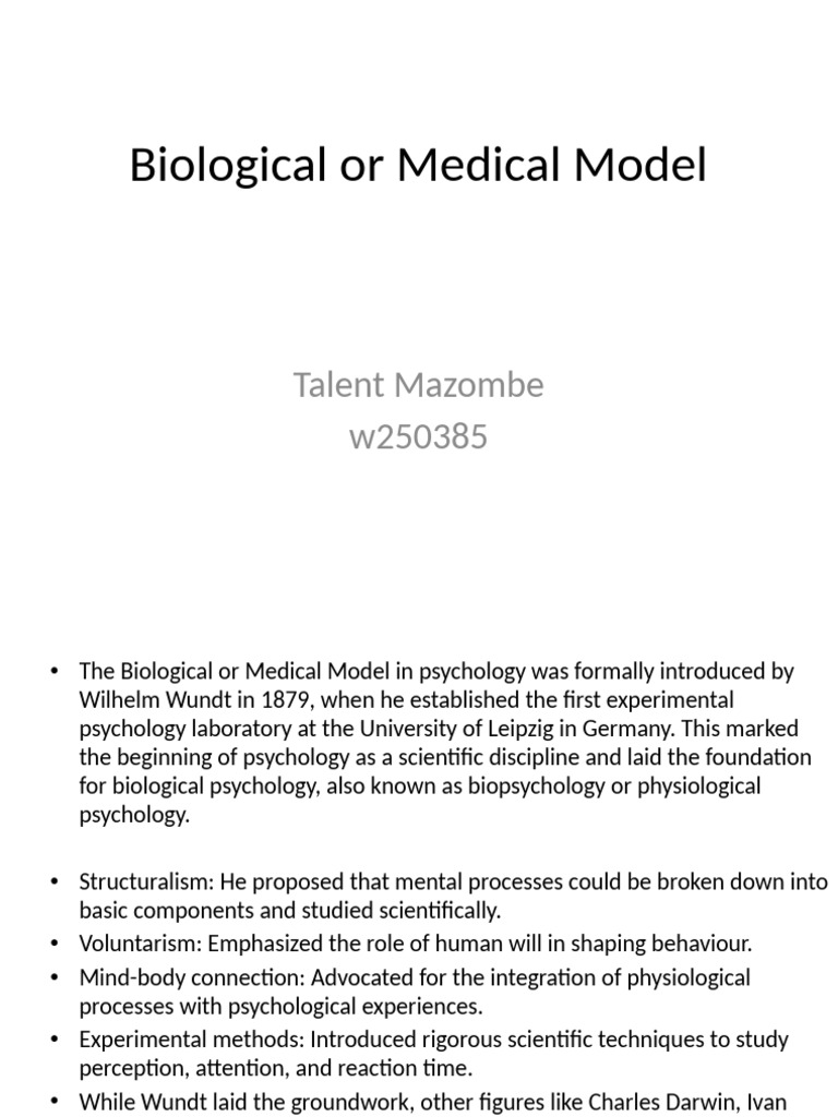 Biological Model of Psychology Explained | PDF | Mental Disorder ...