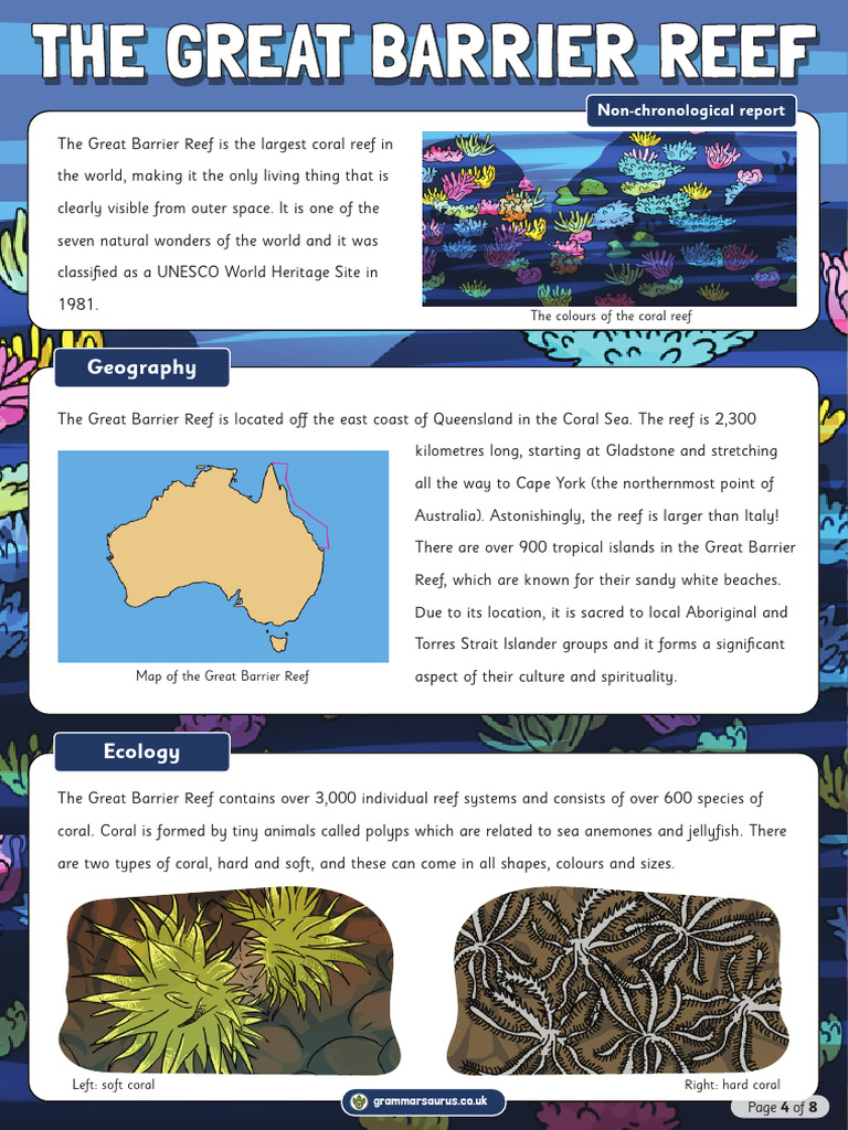 Great Barrier Reef: Coral and Conservation | PDF | Coral Reef | Coral