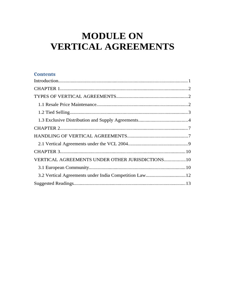 Vertical Agreements in Competition Law | PDF | Competition Law | Business