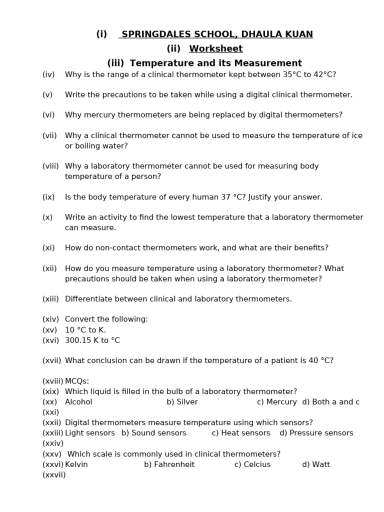 Understanding Thermometers and Temperature | PDF | Thermometer ...