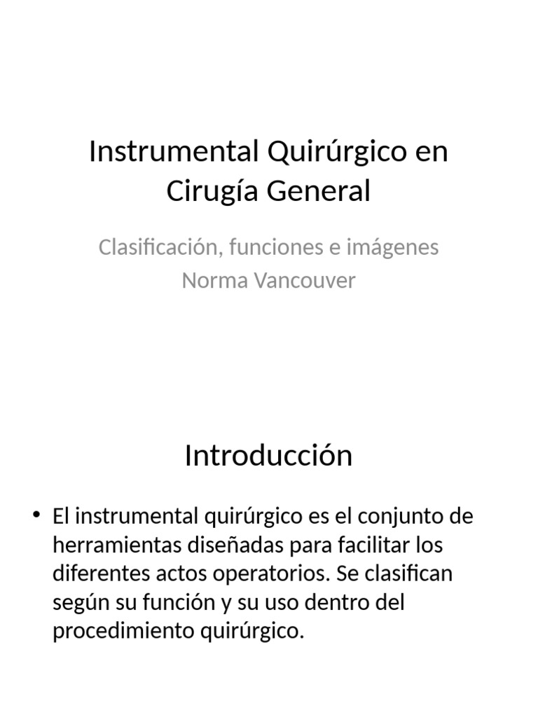 Clasificación del Instrumental Quirúrgico | PDF
