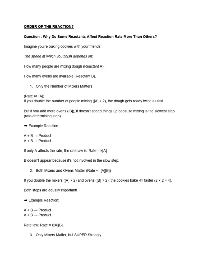 Order of The Reaction | PDF