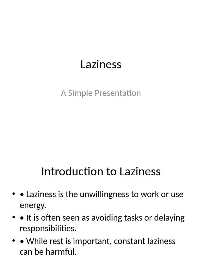 Overcoming Laziness for Success | PDF