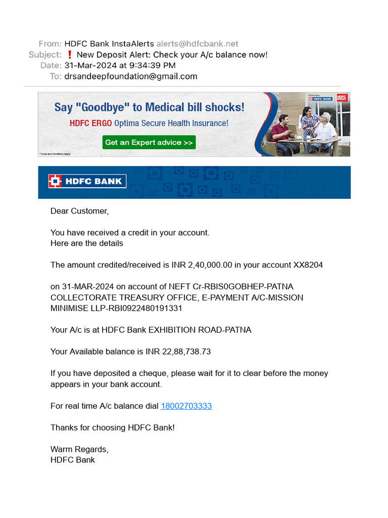 New Deposit Alert Check Your Ac Balance Now! | PDF