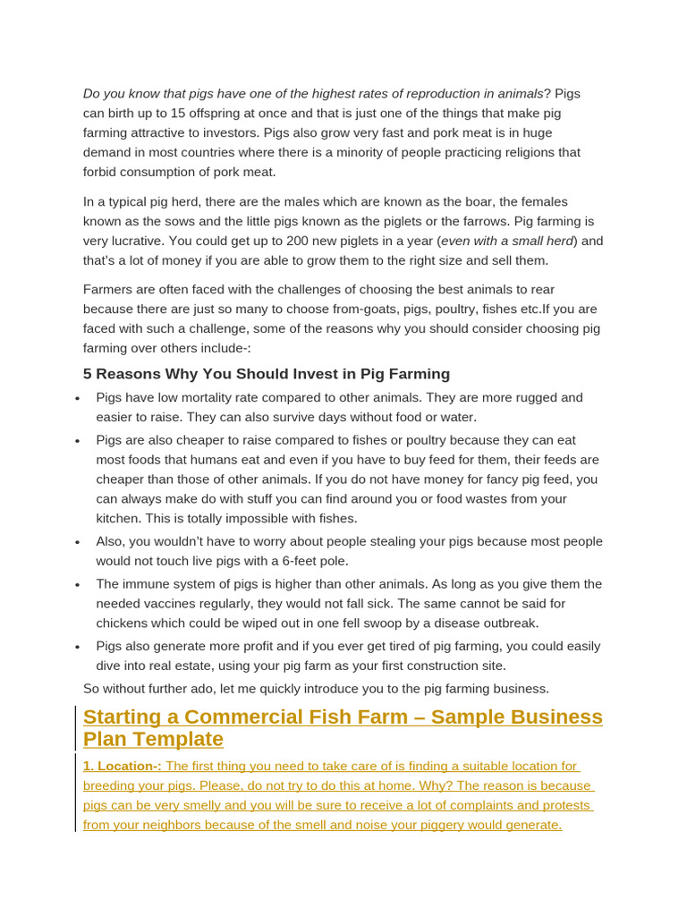 5 Reasons to Invest in Pig Farming | PDF | Pig