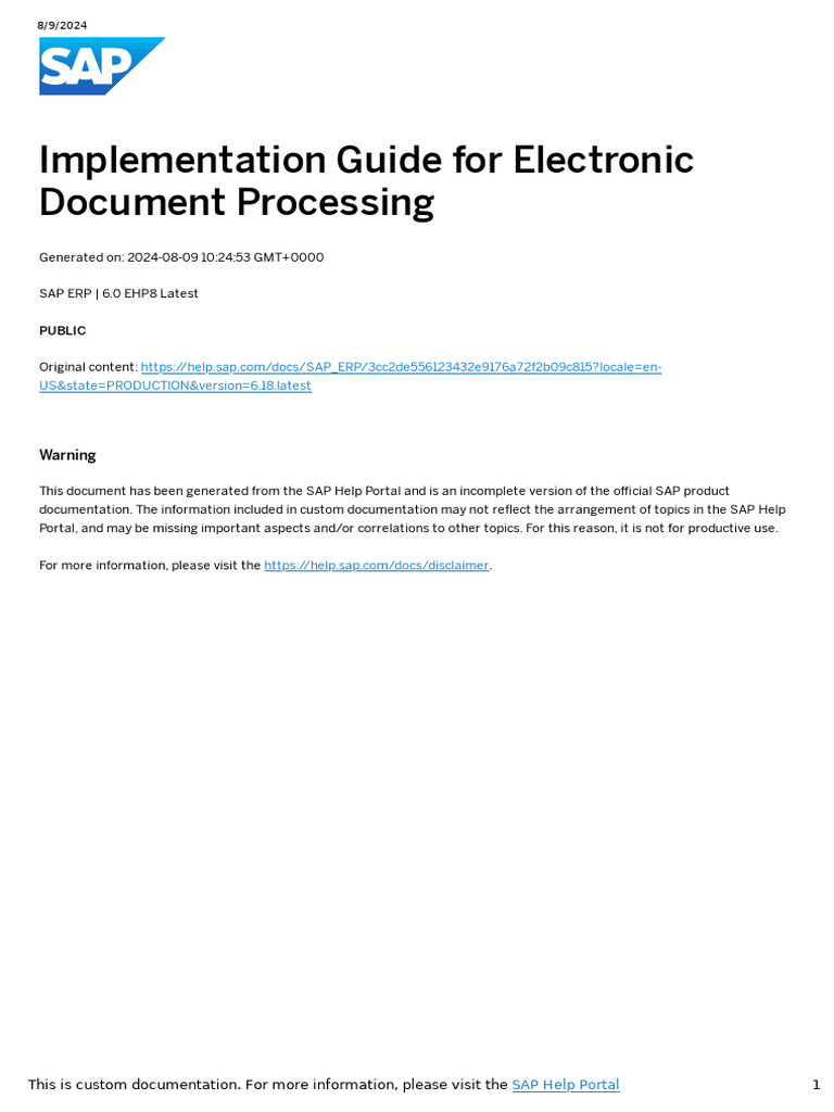 SAP_APPL 618: EDP Framework Guide | PDF | Computing | Software
