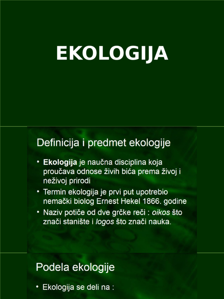 EKOLOGIJA | PDF