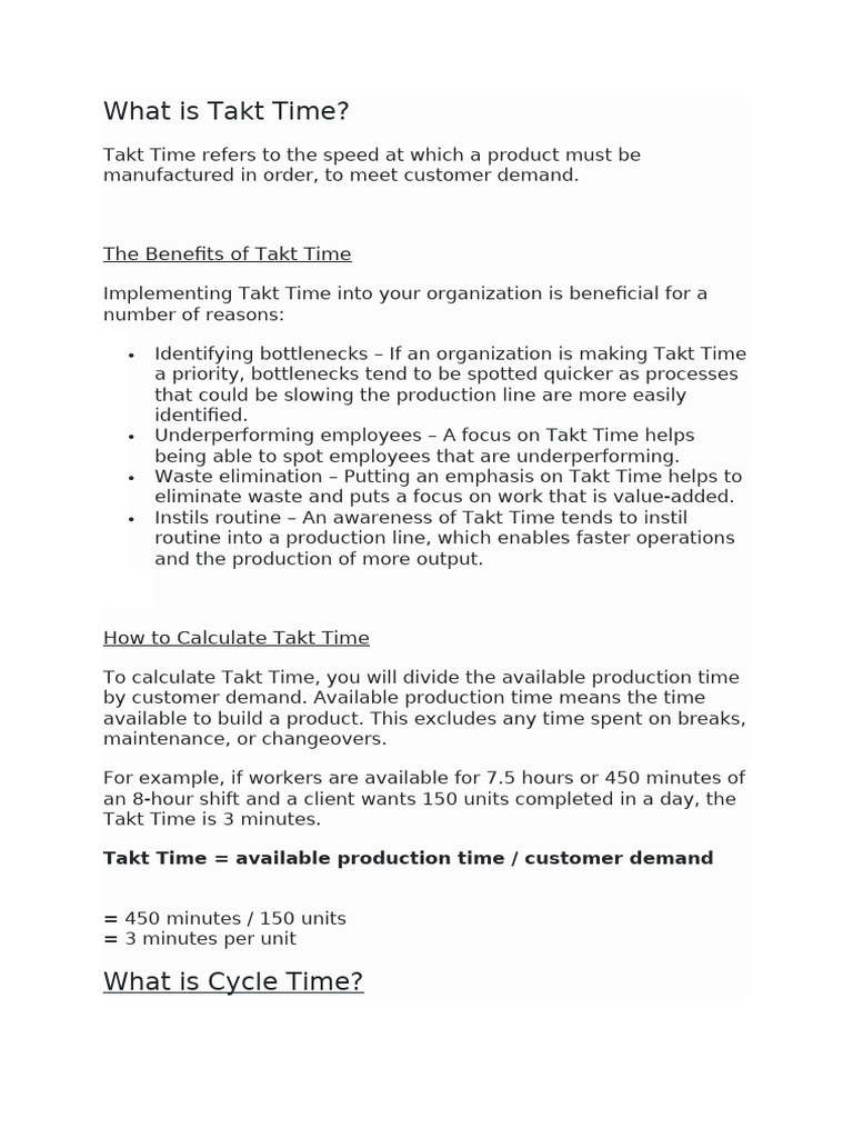 Understanding Takt Time in Production | PDF | Economies | Business