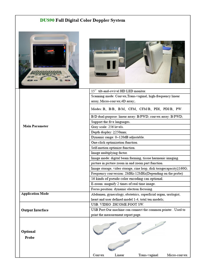 DUS90 15inch Portable Color Doppler Ultrasound Machine (2025!07!01 21 ...