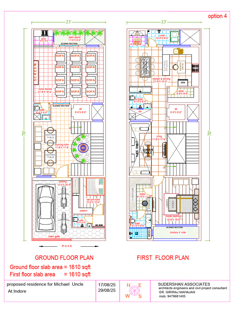 Proposed Residence Floor Plan | PDF | Couch | Room