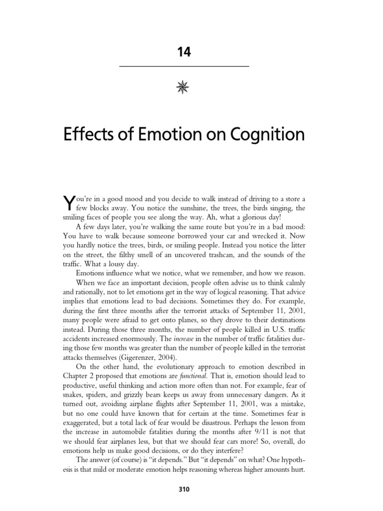 Emotion's Impact on Cognitive Processes | PDF | Emotions | Memory