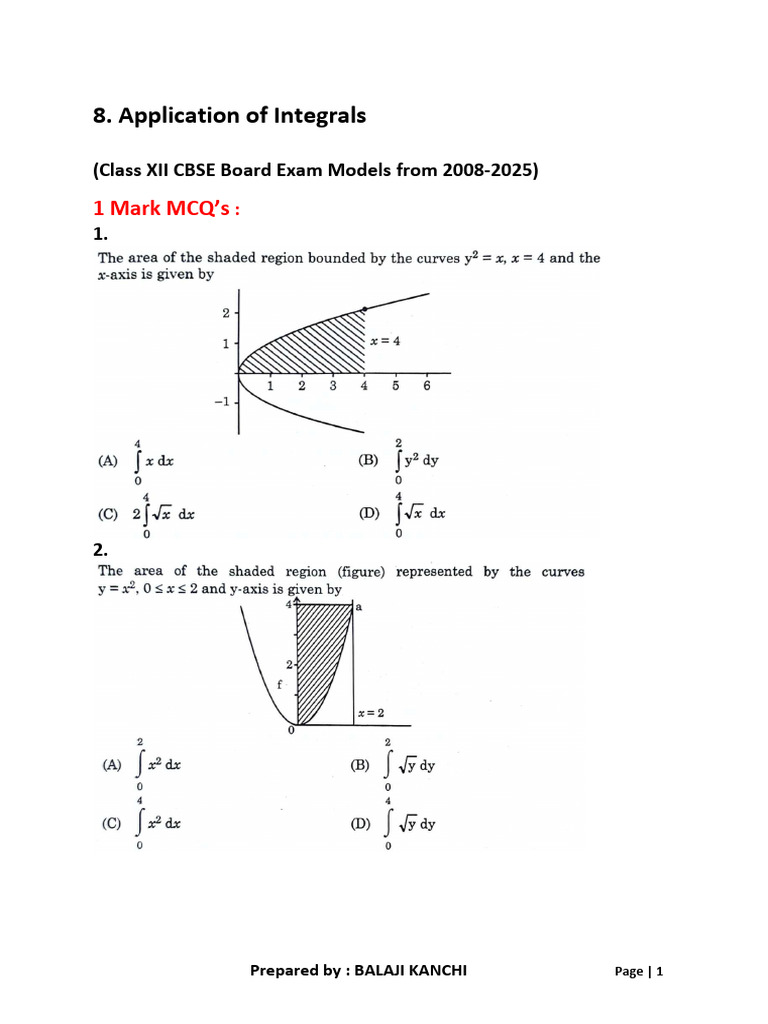 Application of Integrals | PDF