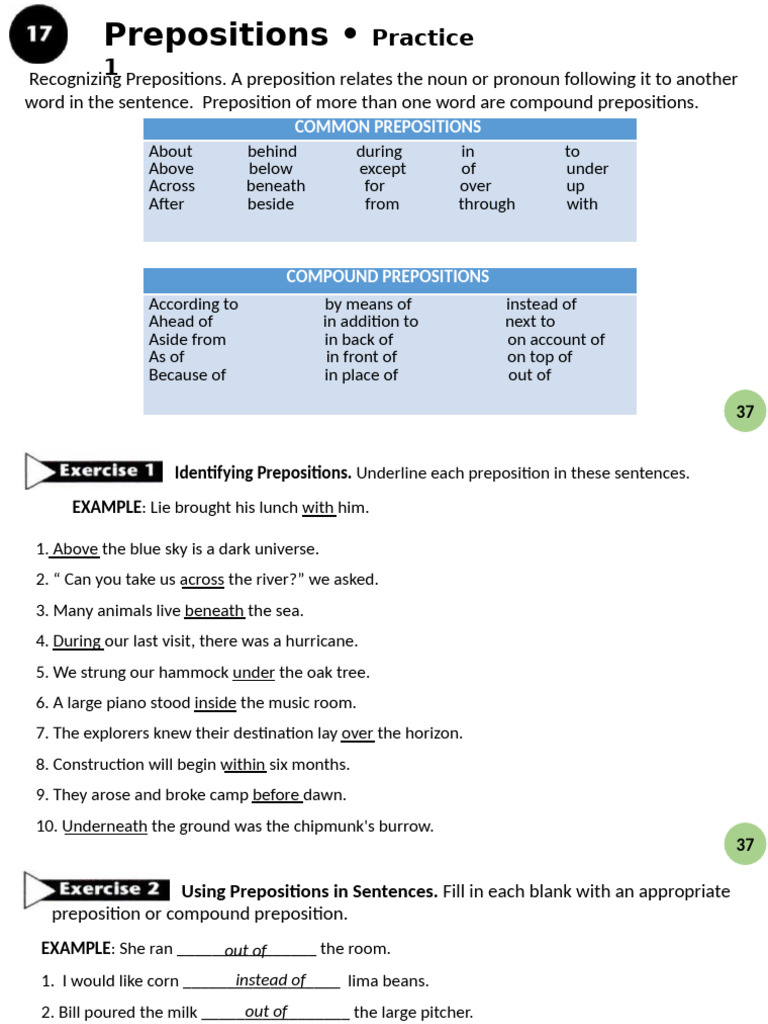 Identifying Prepositional Phrases | PDF | Adverb | English Grammar