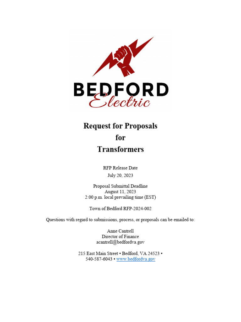 RFP 2024 002 Transformers | PDF | Transformer | High Voltage