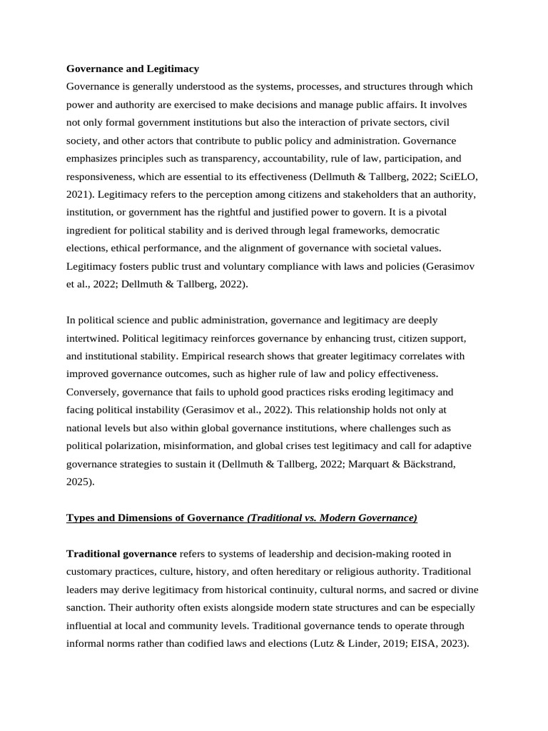 Governance and Legitimacy Explained | PDF | Governance | Institution