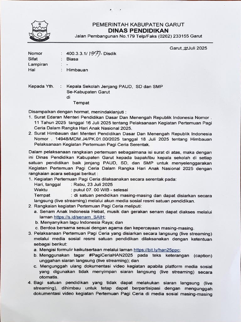 Surat Himbauan | PDF