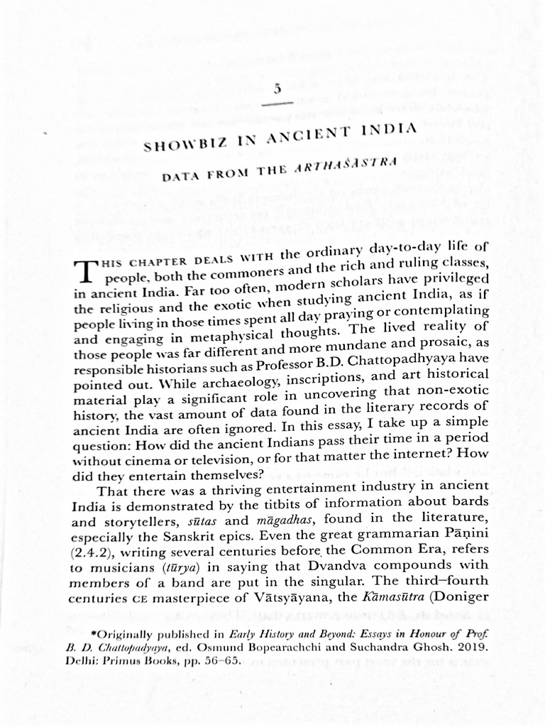 Showbiz in Ancient India | PDF