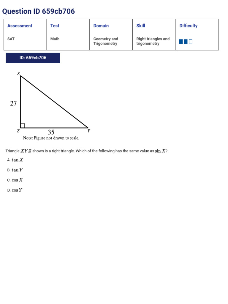 SAT Geometry: Right Triangle Problems | PDF | Trigonometry | Triangle