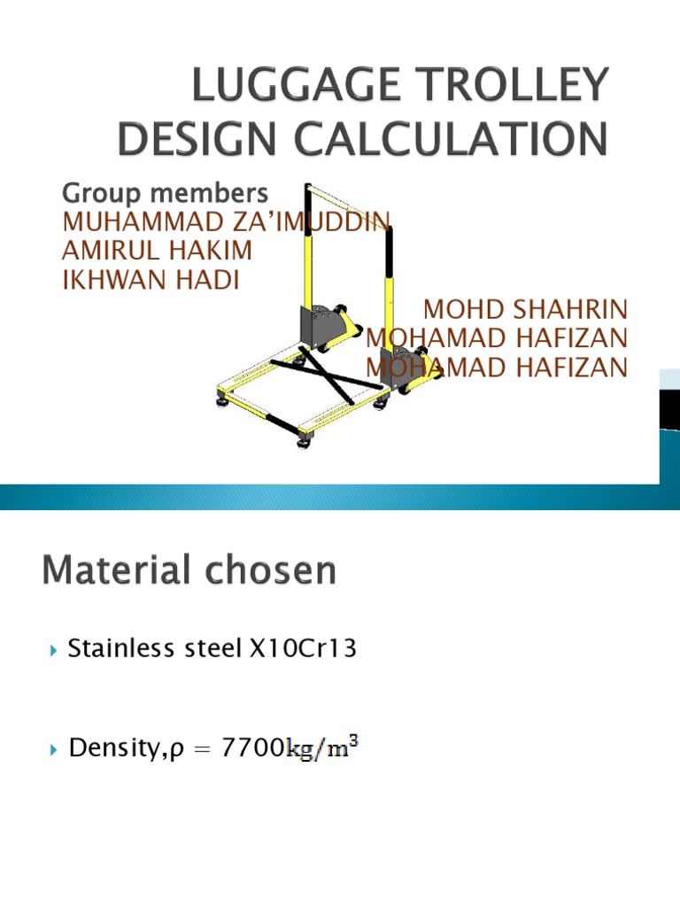 Industrial Trolley Design Calculations | PDF | Kilogram | Mass