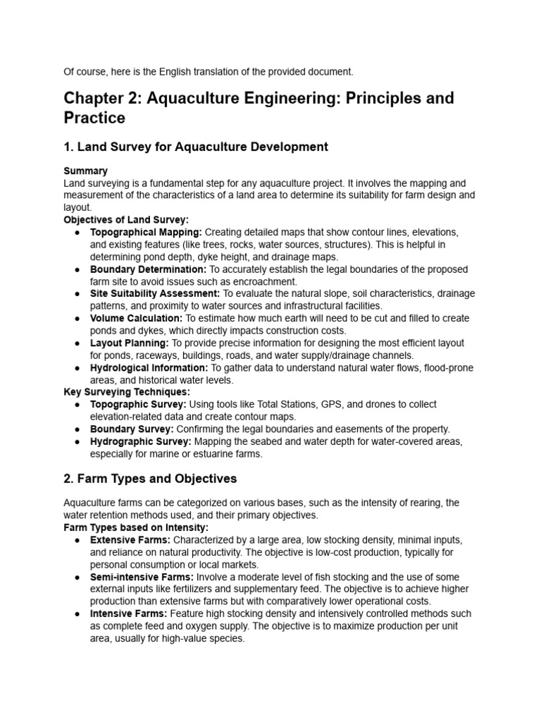 Chapter 2 Aquaculture Engineering Principles and Practice | PDF | Water ...