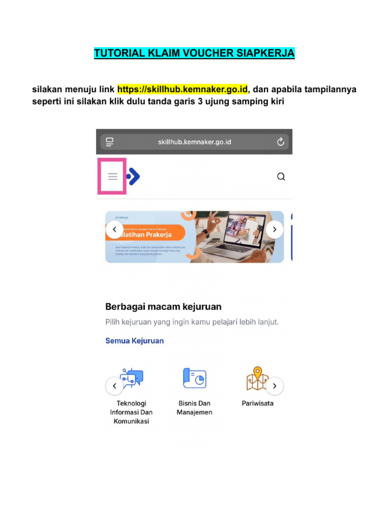 Tutorial Klaim Voucher SIAPKerja | PDF