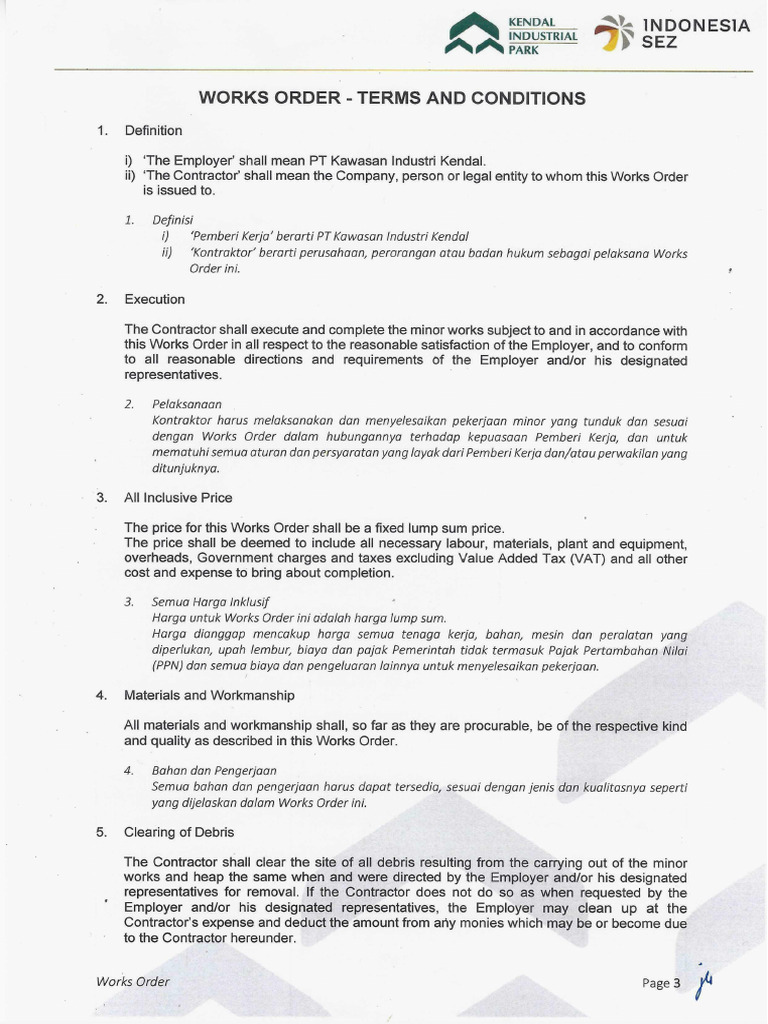 Work Order 0001 | PDF