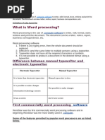 Class 9 Unit 3 Digital Documentation (Final) | PDF | Microsoft Word | Typewriter
