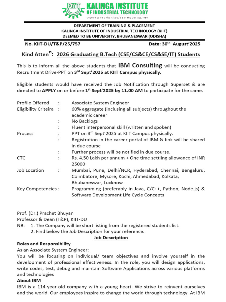IBM Recruitment Drive for 2026 Graduates | PDF | Ibm | Oracle Corporation