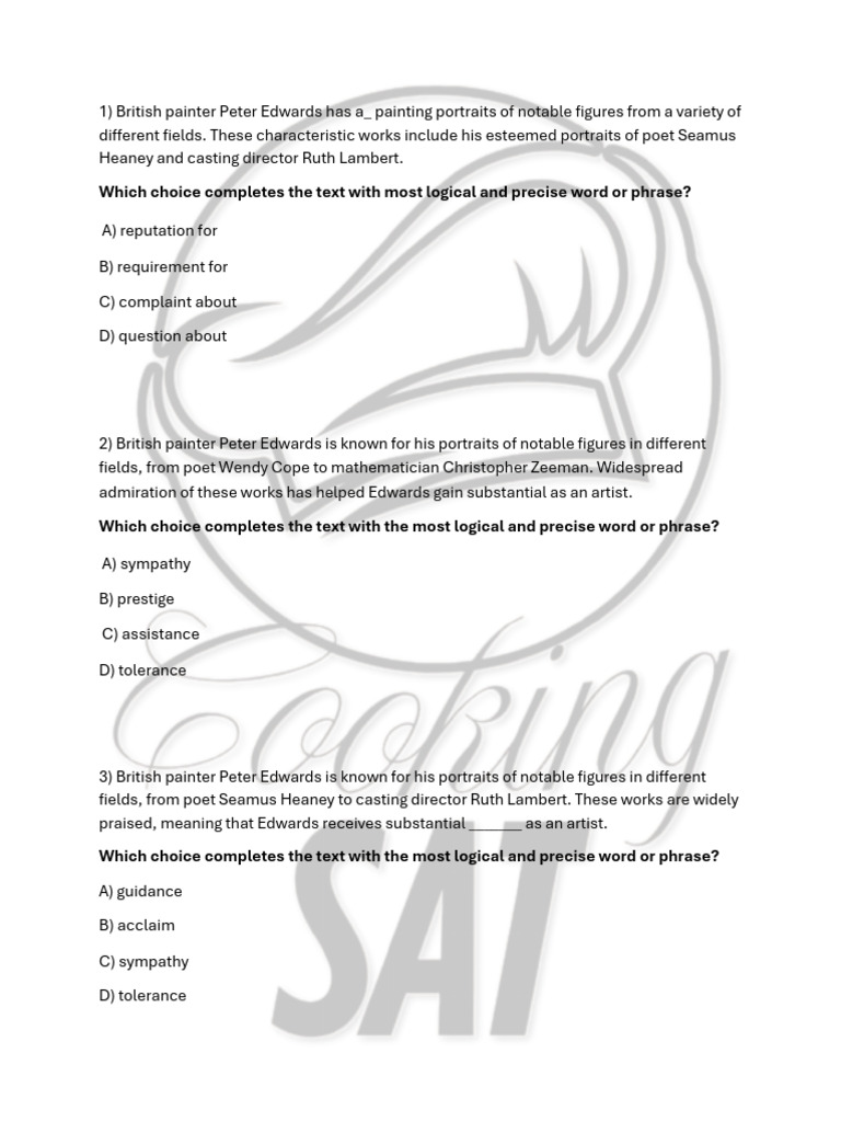 Most Repetitive 160 Questions by CookingSAT | PDF | Whales | Gene