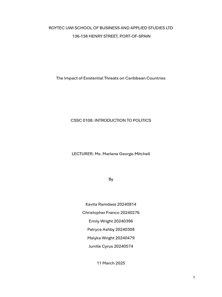 Existential Threats to Caribbean Nations | PDF | Natural Disasters ...