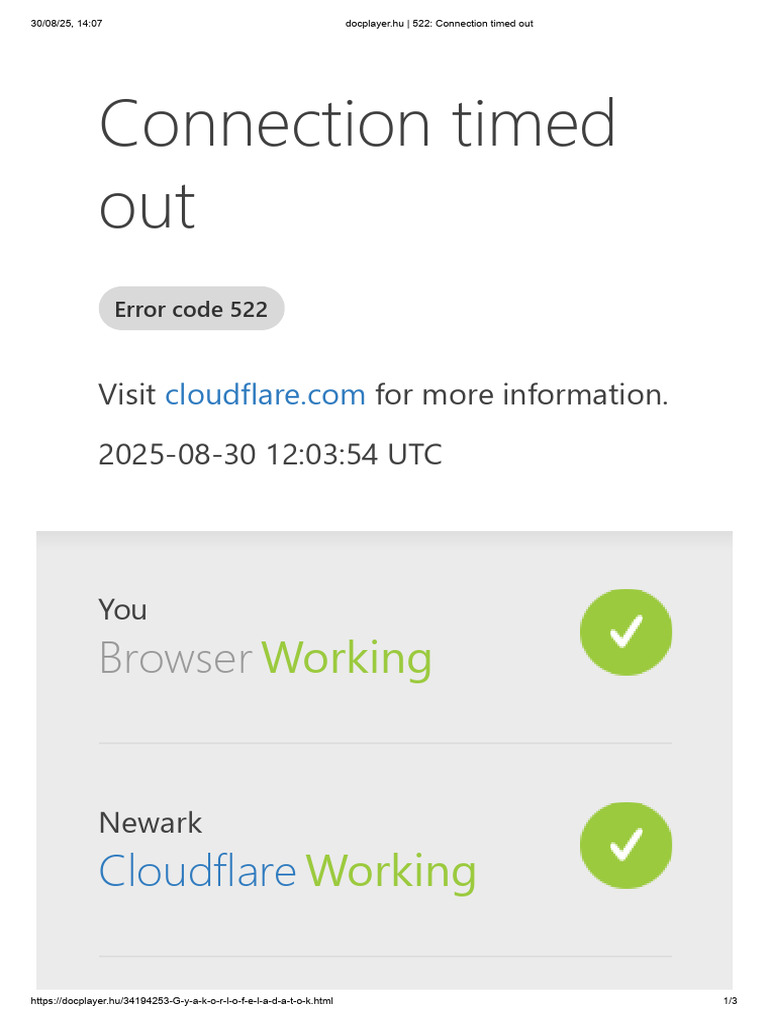 Docplayer - Hu - 522 - Connection Timed Out | PDF
