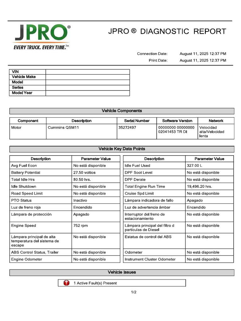 Jpro Reporte Qsm11 - 072654 | PDF