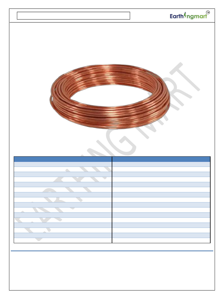 10mm Copper Bonded Conductor Data Sheet | PDF