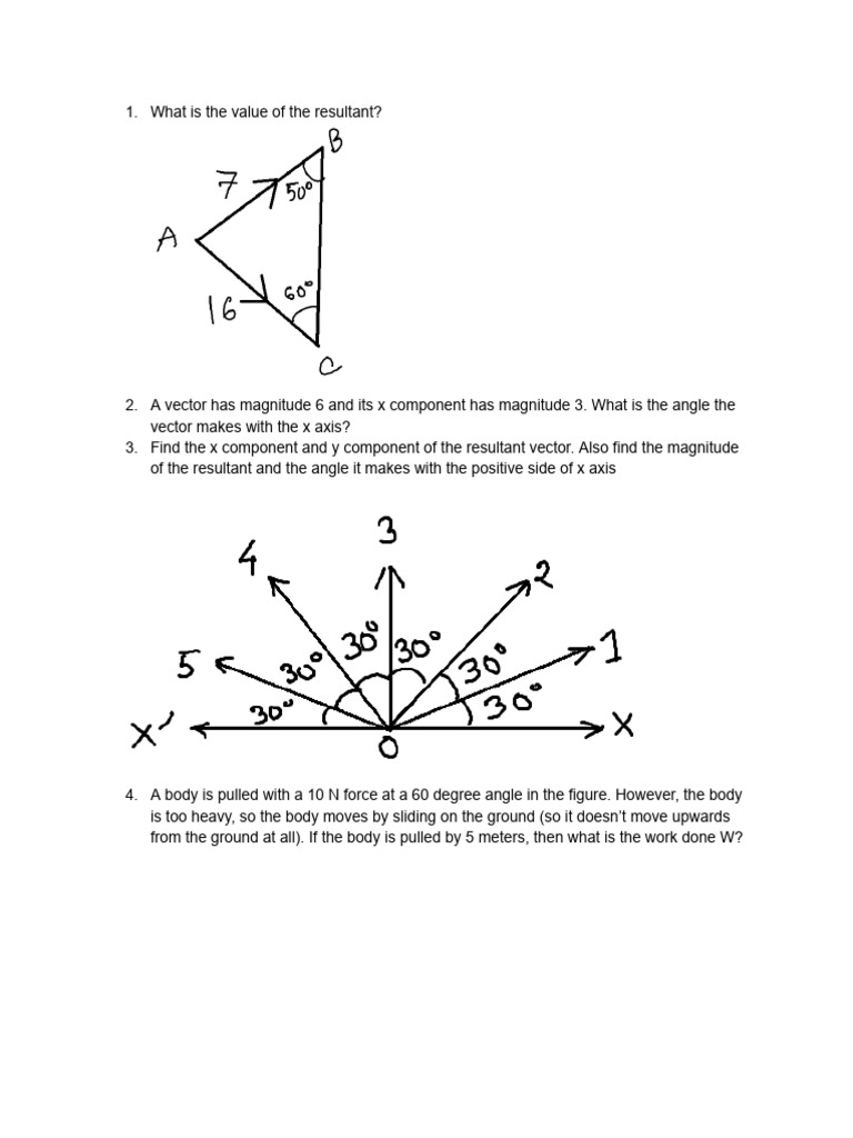 Resultant Vector Calculations and Work | PDF