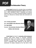 Gesell's Maturational Theory | PDF | Psychology | Psychological Concepts