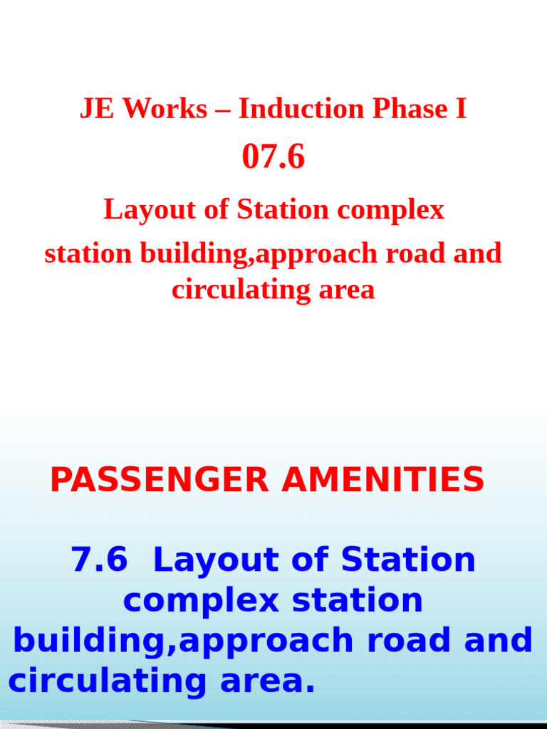Station Complex Layout Guidelines | PDF | Traffic | Transport