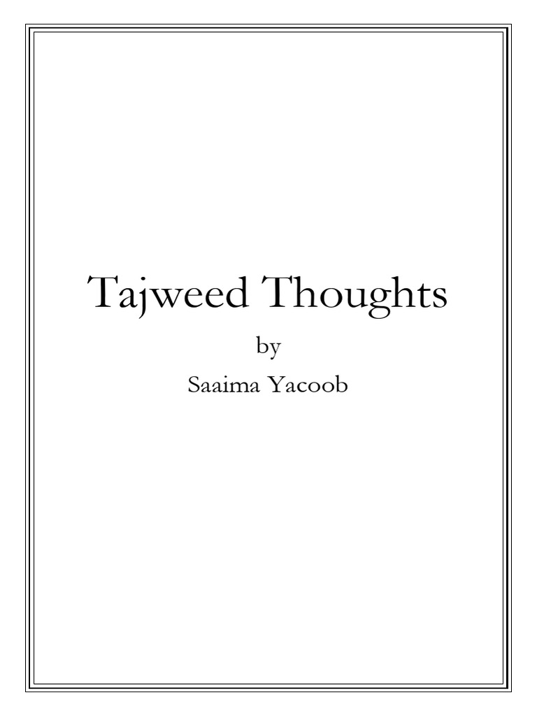 Tajweed Insights by Saaima Yacoob | PDF | Quran | Islam