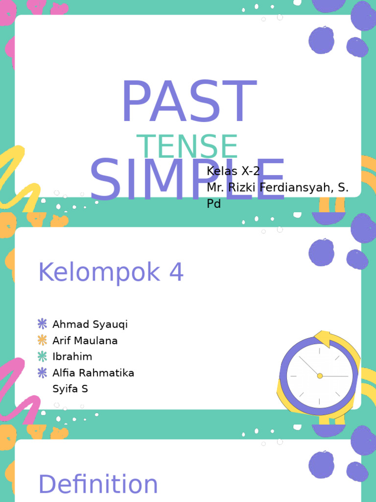 Kelompok 4 PPT Simple Past Tense | PDF | Grammatical Tense | English ...