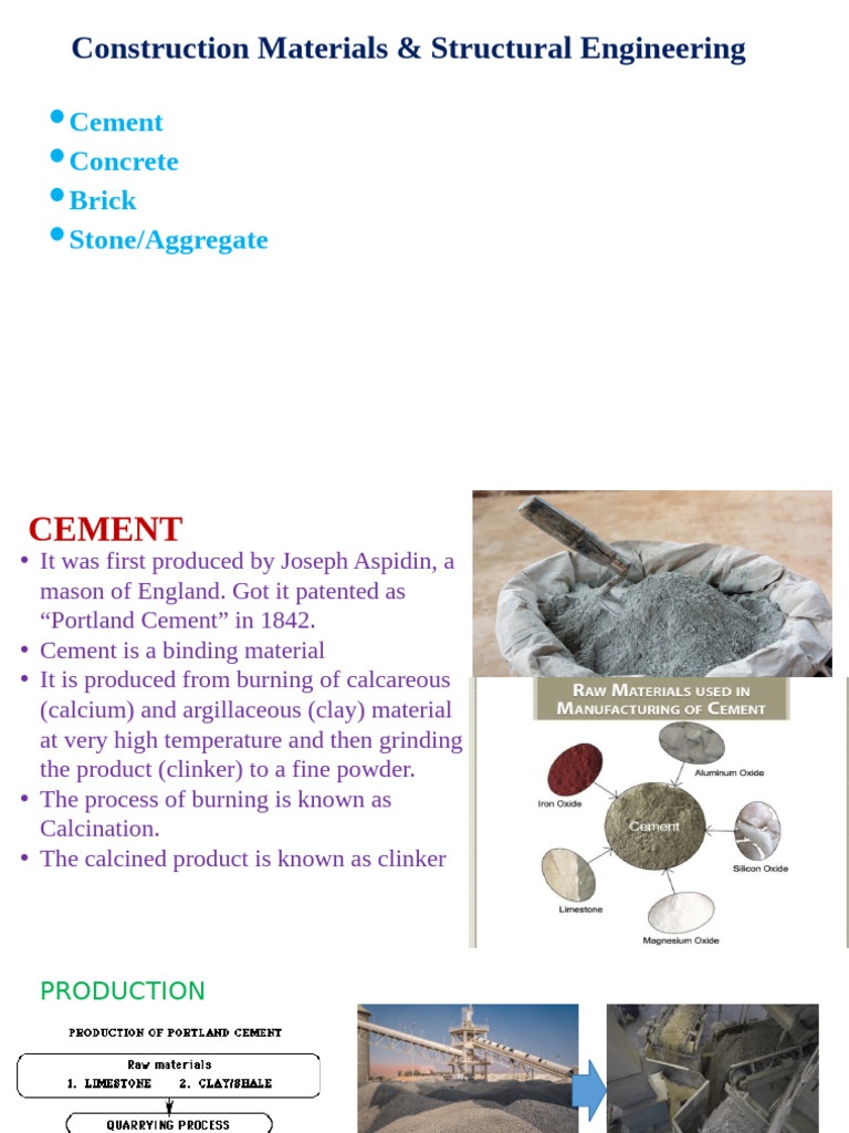 2 Construction Materials Cement | PDF | Cement | Lime (Material)