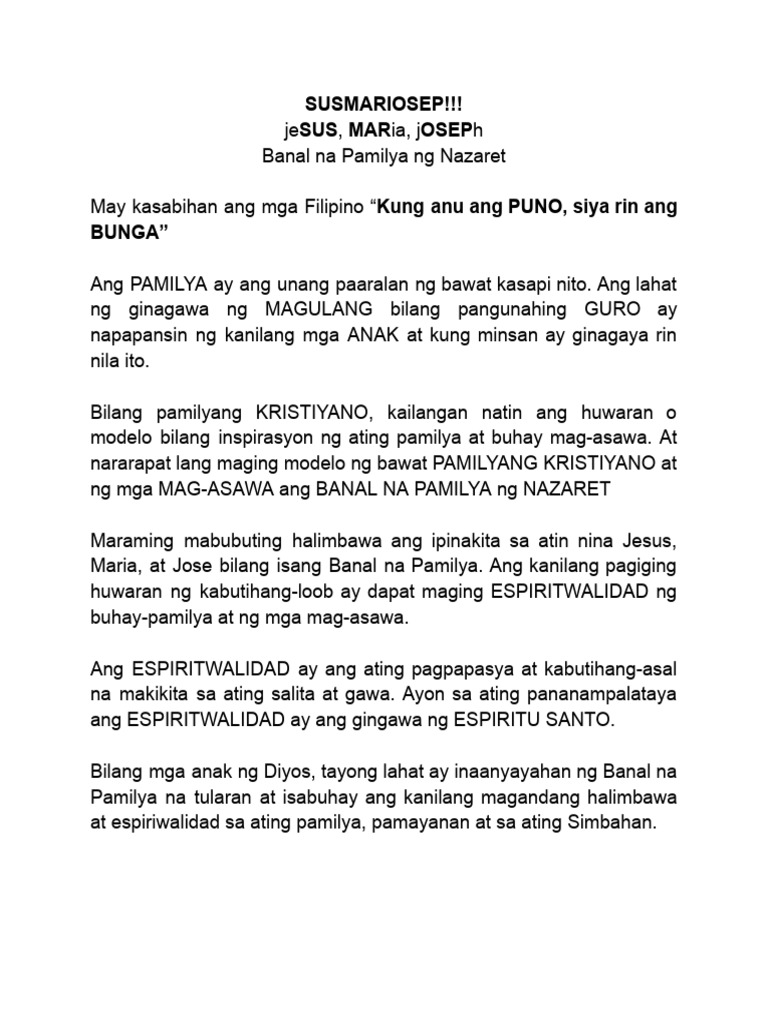 Banal Na Pamilya | PDF
