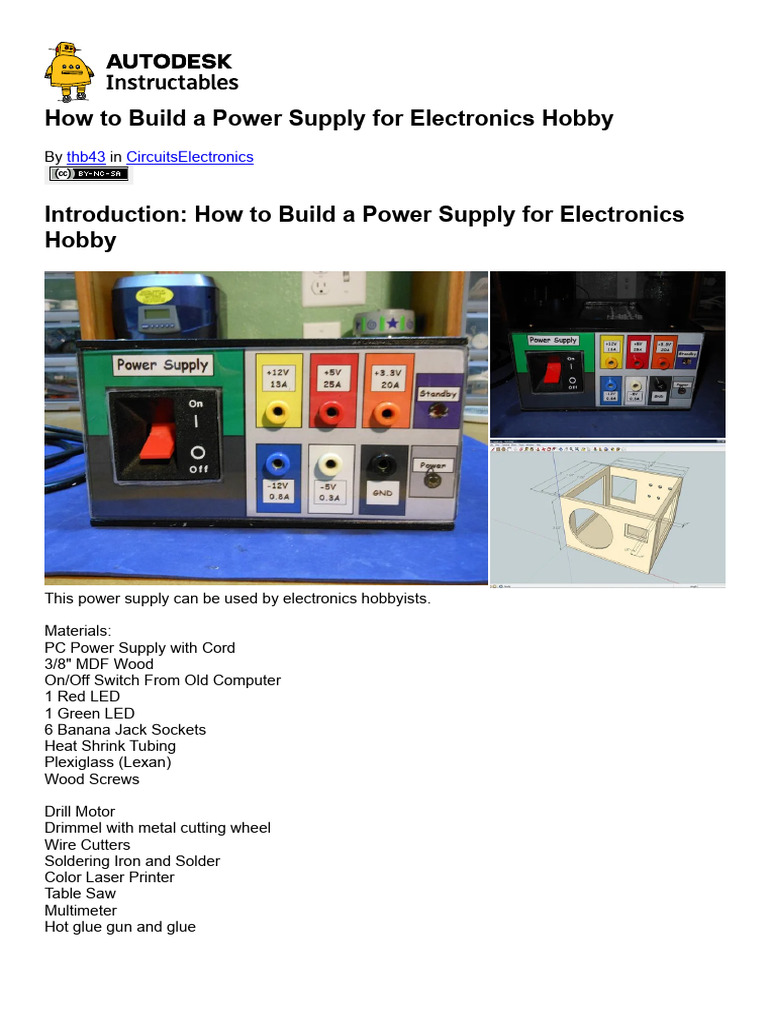 How To Build A Power Supply For Electronics Hobby - 3 Steps (With Pictures) - Instructables ...