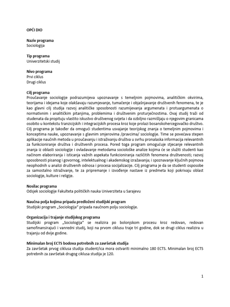 NPP - Sociologija - 2023 2024 | PDF