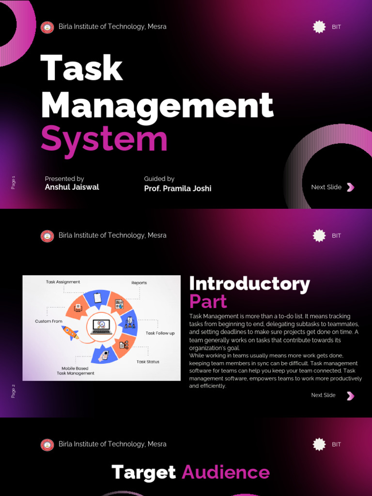 Task Management System PPT | PDF | Software | Computing Platforms