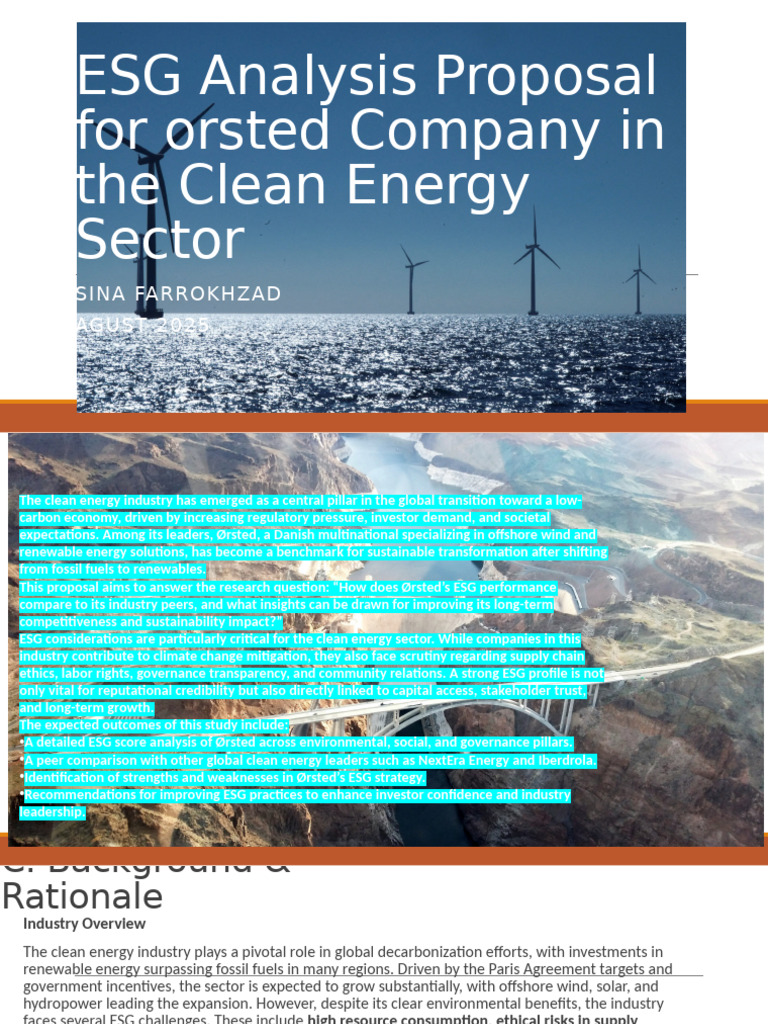 Ørsted ESG Performance Analysis Proposal | PDF | Renewable Energy ...