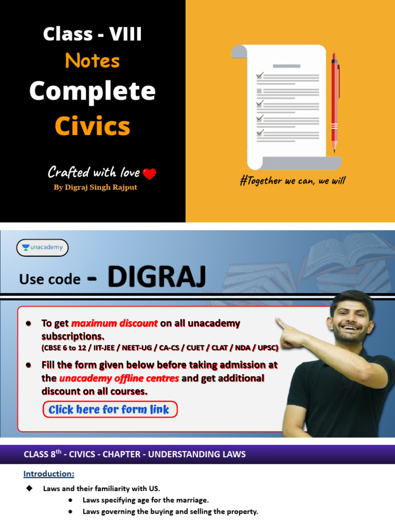 Class 8 Civics: Understanding Laws Guide | PDF | Prosecutor | Arrest