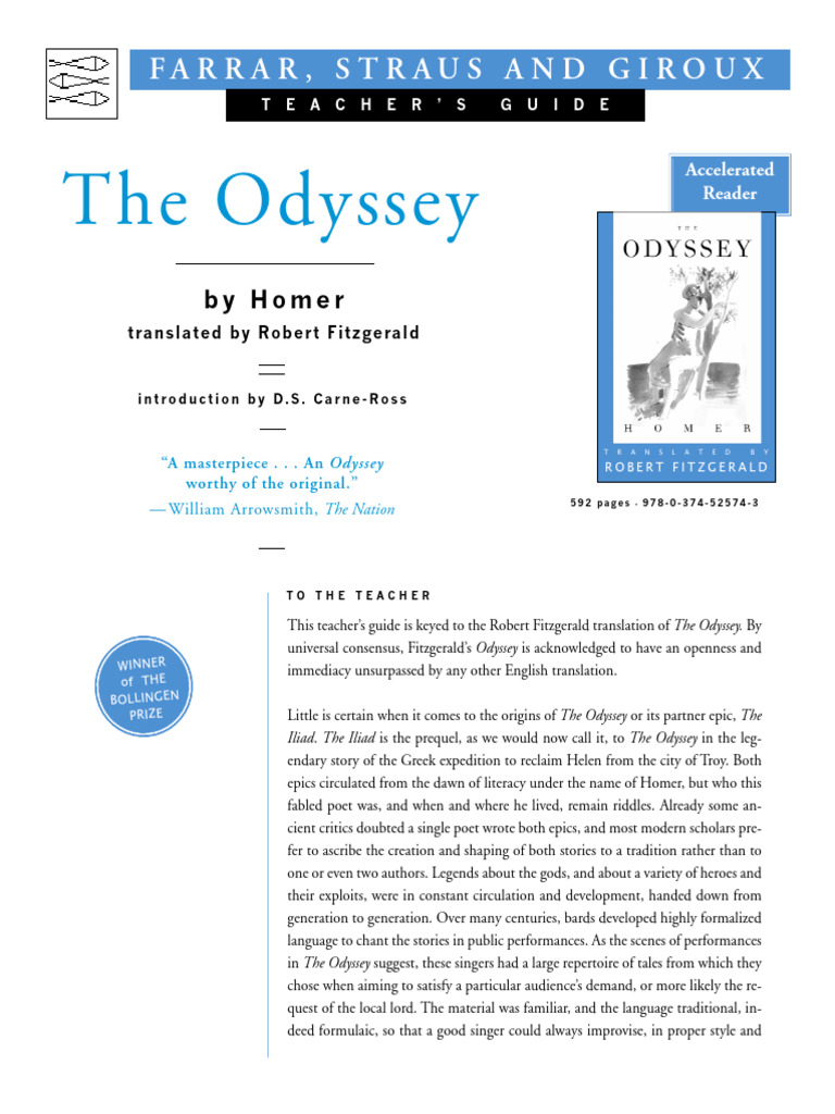 Teacher's Guide to The Odyssey | PDF | Penelope | Odyssey